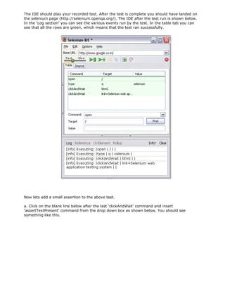 Selenium Ide Tutorial PDF