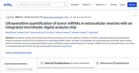 Ultrasensitive Quantification Of Tumor Mrnas In Extracellular Vesicles With An Integrated