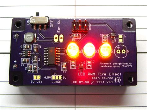 GitHub JChristensen LedFire HW LED PWM Fire Effect Using ATtiny A Hardware Design