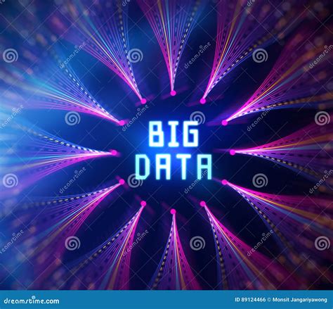 Big Data Futuristic Visualization Abstract Illustration Stock