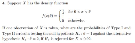 Solved Suppose X has the density function f x θ θ for Chegg com
