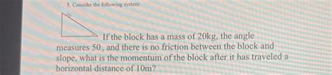 Solved Consider The Following System If The Block Has A Chegg