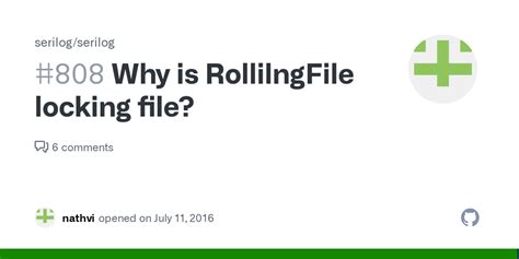 Why Is Rollilngfile Locking File · Issue 808 · Serilogserilog · Github