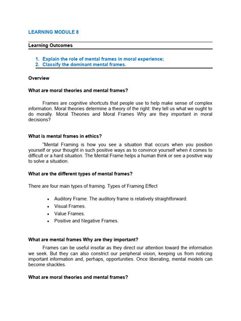 Learning Module 8 Pdf Thought Mind