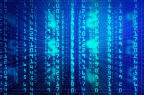 premium photo blue binary code background