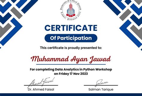 Completed Data Analytics In Python At Ucp Ayan Jawwad Posted On The