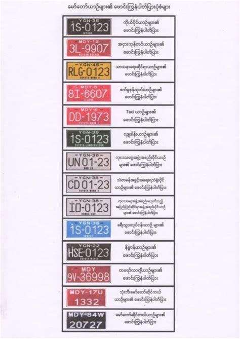 ကညန ကားလိုင်စင် ယာဥ်မောင်းလိုင်စင်အကျိူးဆောင် က ည န ဖေါင်းကြွနံပါတ်ပ