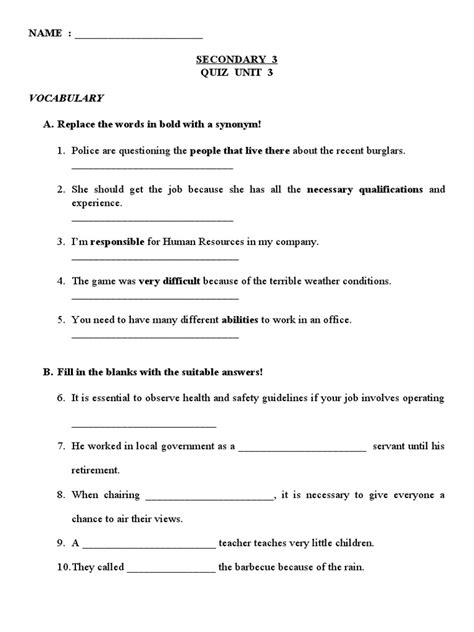 English Test Unit 3 Pdf Human Communication Syntax