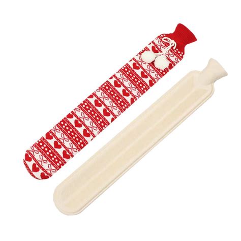 2l 긴 스트립 다기능 물 채워진 고무 뜨거운 물 가방 사양 레드 보우