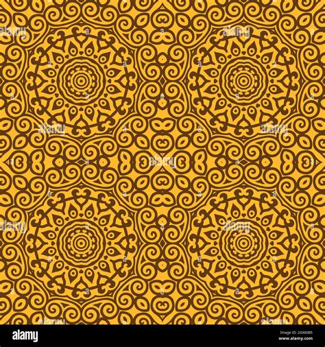 Floral Seamless Pattern With Mandala Ethnic Tiled Ornament Geometric Print Design Vintage