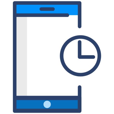 Mobile Time Clock Phone Smartphone Vector Illustration Icon