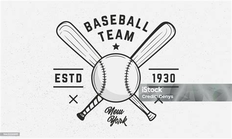 야구 팀 클럽 기호 템플릿입니다 야구 기호입니다 야구는 흰색 배경에 고립 된 박쥐를 건넜다 벡터 엠블럼 야구에 대한 스톡 벡터 아트 및 기타 이미지 Istock