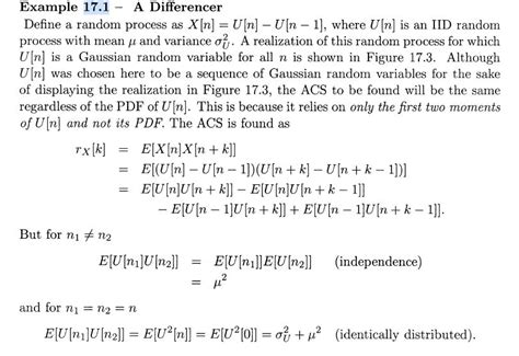17 28 w for the differenced random process defined