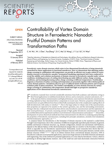 Pdf Controllability Of Vortex Domain Structure In Ferroelectric Nanodot Fruitful Domain