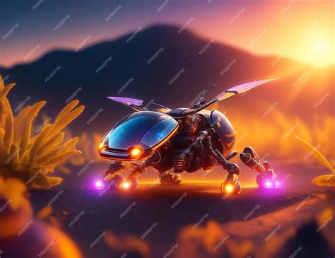 Premium Ai Image Weird Core Bug Robot In Beautiful Macro Camera