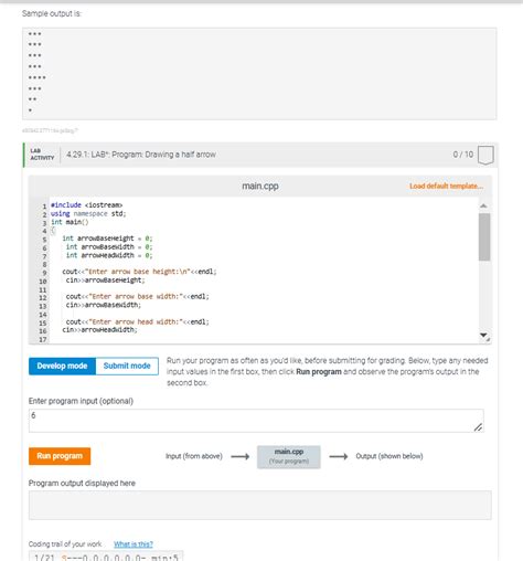 Solved LAB Program Drawing A Half Arrow Program Chegg Com