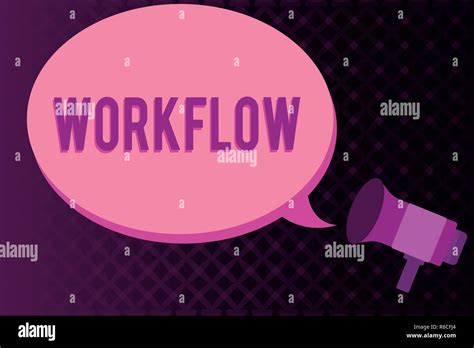 Conceptual Hand Writing Showing Workflow Business Photo Showcasing Sequence Of Industrial