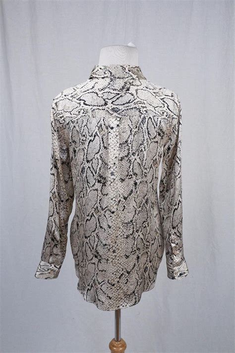 Equipment Femme Fawn Silk Satin Python Snakeskin Prin Gem