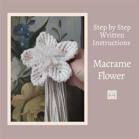 Macrame Flower Pattern Pdf Digital Download Written Instructions And