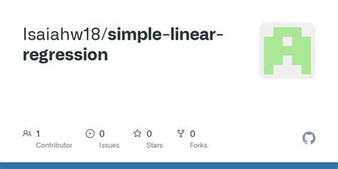 GitHub Isaiahw Simple Linear Regression