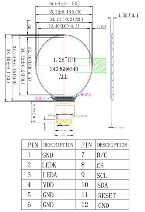 Panel Màn Hình Lcd Tft Ips 128 Inch Round Gc9a01 Spi Interface