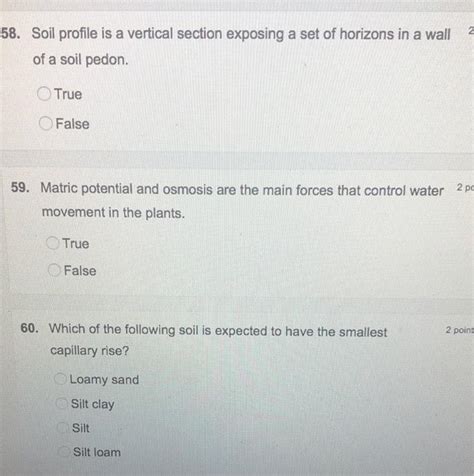Solved Soil Profile Is A Vertical Section Exposing A Chegg Com