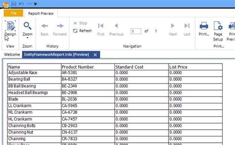 Using Entity Framework With Telerik Reporting And Report Des