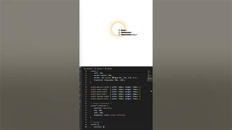3d Animated Solar System 🌍 🚀 Using Html And Css Shorts Shortvideo Short Ytshort Vscode