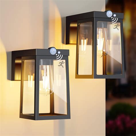 2 Pack Solar Porch Lights Outdoor Motion Sensor Wireless Solar Wall