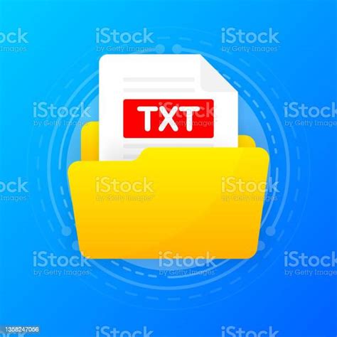 내부에 Txt 파일이 있는 폴더 아이콘을 엽니다 파란색 배경에 문서가 있는 폴더입니다 플랫 디자인 벡터 그림입니다 파일에 대한 스톡 벡터 아트 및 기타 이미지 Istock