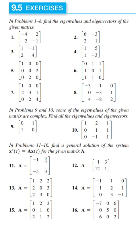 Solved EXERCISES In Problems Find The Eigenvalues Chegg