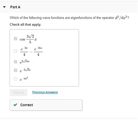 Solved Part A Which Of The Following Wave Functions Are