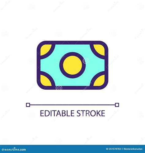 Banknote Pixel Perfect RGB Color Ui Icon Stock Vector Illustration Of Note Concept