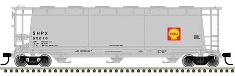 Atlas Acf 3 Bay Cylindrical Hopper Ready To Run Shell Shpx 60183 Gray Red Yellow