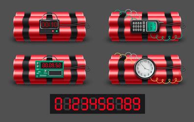 Dynamite bomb realistic set with isolated images Vector Image