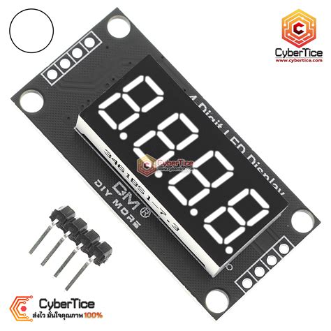โมดูลแสดงค่าตัวเลข 4 หลัก 036 Tm1637 Driver สีขาว ขาย Arduino