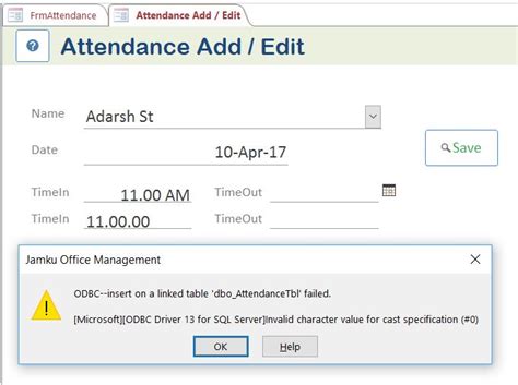 azure ms access bound to time filed sql server stack overflow