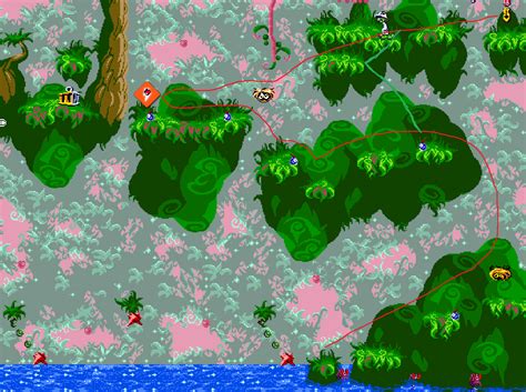 Rayman Gbc Tas Route Comparison Red Old Tas General Route Blue Rta Green New Tas