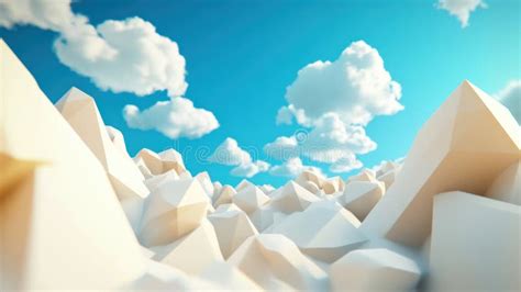 A 3d Rendering Of A Large Pile Of White Rocks Ai Stock Illustration