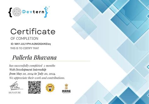 Bhavana Pallerla On Linkedin Internship Webdevelopment Devtern