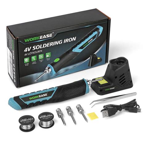Workease Wireless Soldering Iron Kit Cordless Portable Solder Iron Pen With 4pcs Tips Max 842
