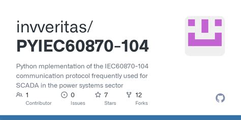 GitHub Invveritas PYIEC Python Mplementation Of The IEC Communication