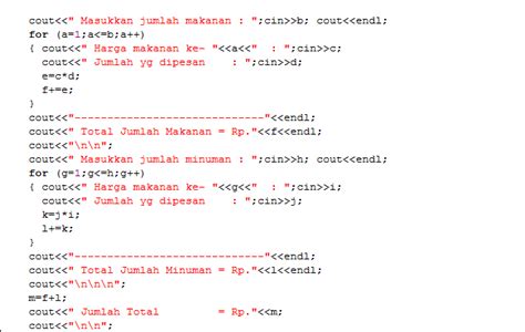 Contoh Program Mesin Kasir Pada C ~ An Atsa Tkj