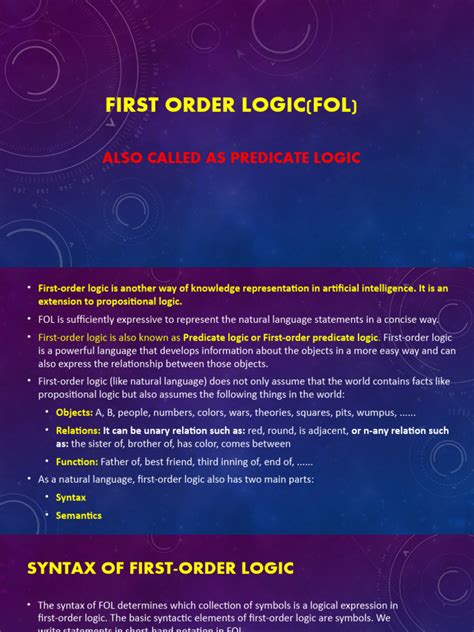 First Order Logic Pdf First Order Logic Logic