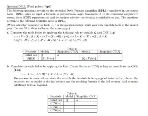 Question Dpll Total Points [6p]] The Following