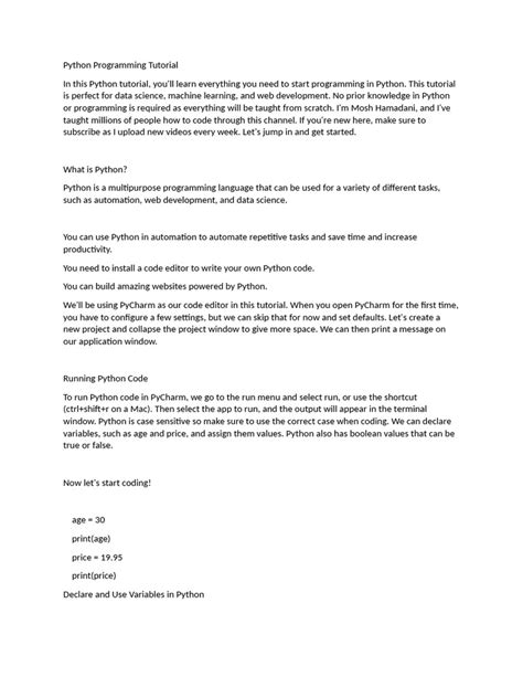 Python Programming Tutorial Pdf Data Type Integer Computer Science
