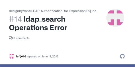 ldap search operations error · issue 14 · designbyfront ldap