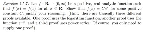 solved exercise 4 5 7 let f r→ 0 ∞ be a positive real
