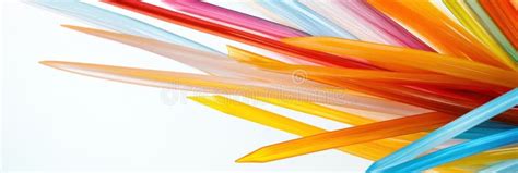 Dynamic Overlap Of Colorful Arrows On A Pure White Background Suggesting Movement And Direction