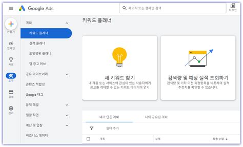 구글 키워드 플래너 사용으로키워드 검색과 순위 마케팅 전략 확인
